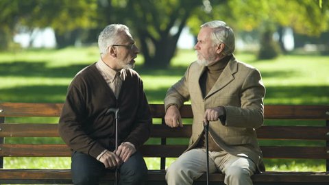Two Old Men Emotionally Talking Arguing Stock Footage Video (100% ...