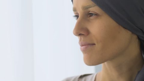 Cancer Patient Smiling Looking Out Window Stock Footage Video (100% ...