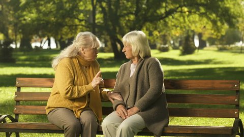 Old Ladies Gossiping About Their Friends Stock Footage Video (100% ...