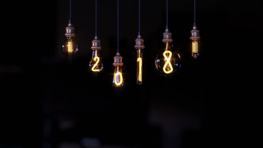 seven lit light bulbs swing Stock Footage Video (100% Royalty-free ...