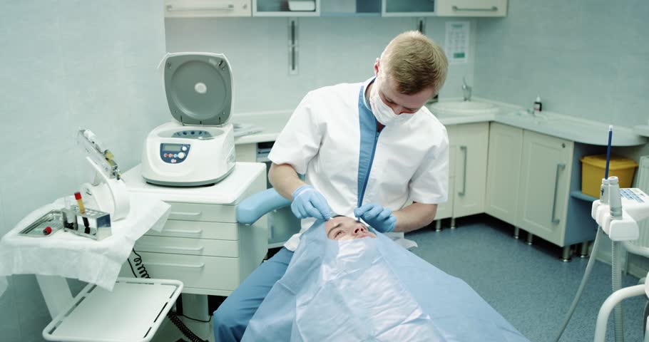 Vampire Facelift Procedure in a Stock Footage Video (100% Royalty-free ...