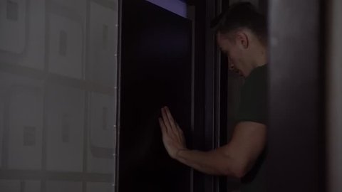 Angry Man Knocking On Wooden Door Stock Footage Video (100% Royalty ...