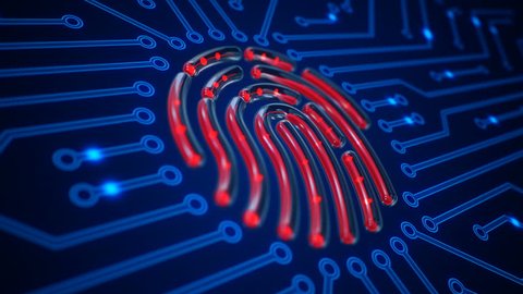 fingerprint printed circuit releasing binary codes Stock Footage Video (100% Royalty-free ...