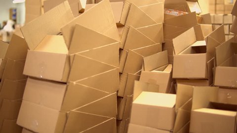 Falling Rotating Cardboard Boxes Falling Packages Stock Footage Video ...