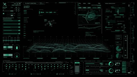 Futuristic Digital Interface Screen Streaming Flashing Stock Footage ...