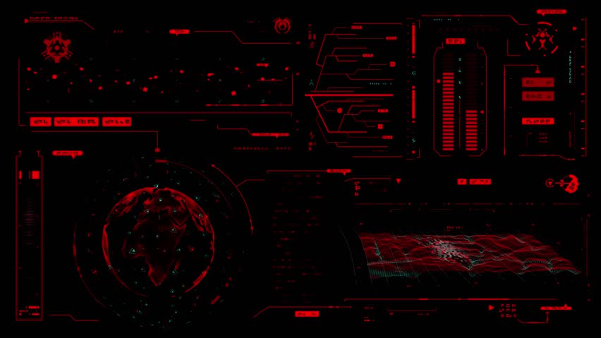 Alien Predator Hud Interface Screen. Stock Footage Video (100% Royalty ...