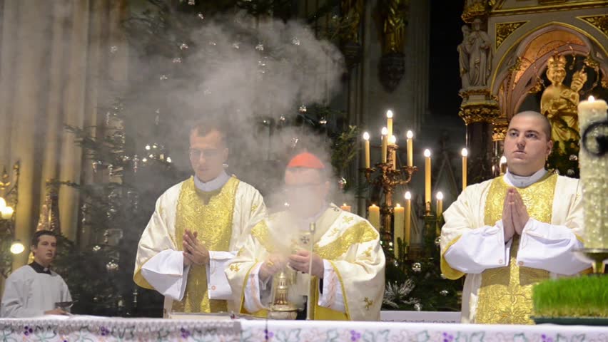 zagreb croatia 24th december catholic priests Stock Footage Video (100% ...