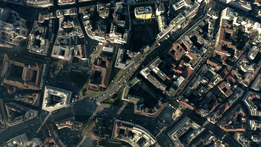 aerial top down view city streets Stock Footage Video (100% Royalty ...