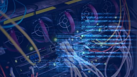 Digital Composite Animation Data Computer Server Stock Footage Video ...