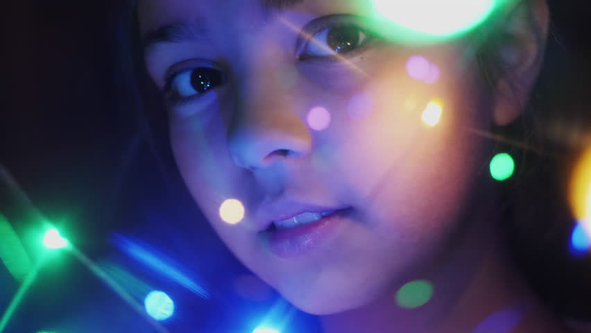 Close-up Young Girls Face Through Stock Footage Video (100% Royalty ...