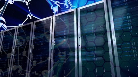Animated Server Room Against Digital Animated Stock Footage Video (100% ...