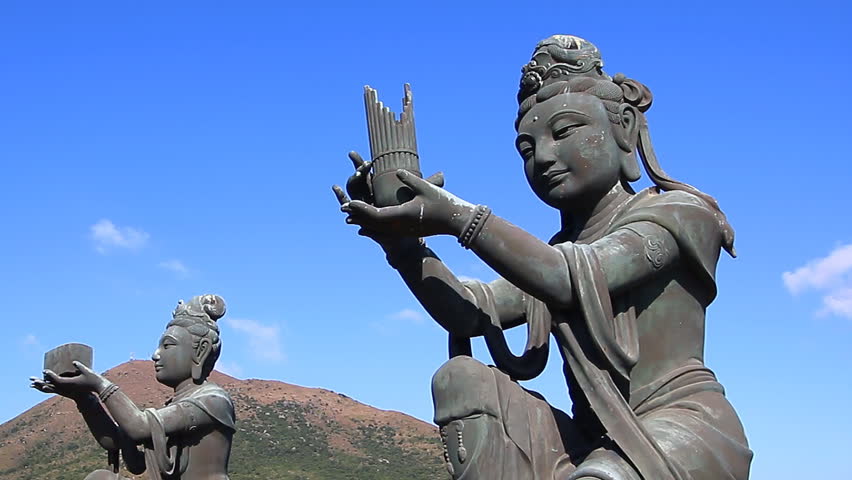 angel statues around tian tan famous Stock Footage Video (100% Royalty ...