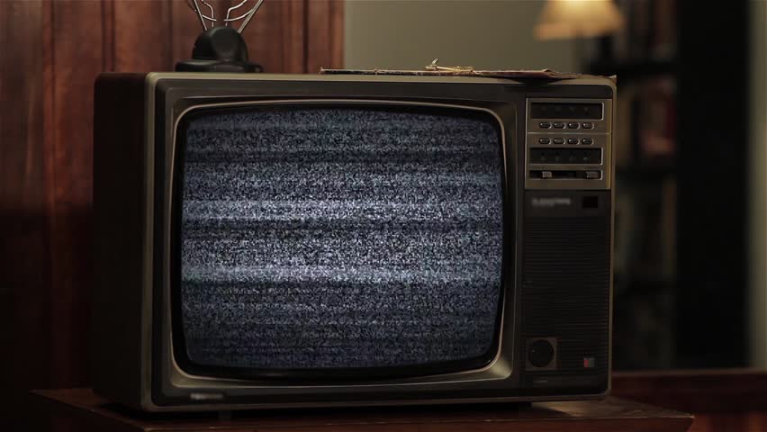 retro television flickering tv static room Stock Footage Video (100% ...