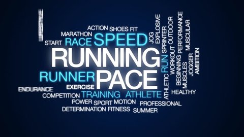 Running Pace Animated Word Cloud Kinetic Stock Footage Video (100% ...