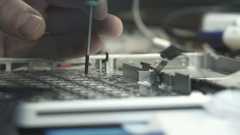 Computer Repair Process Closeup View Stock Footage Video (100% Royalty ...