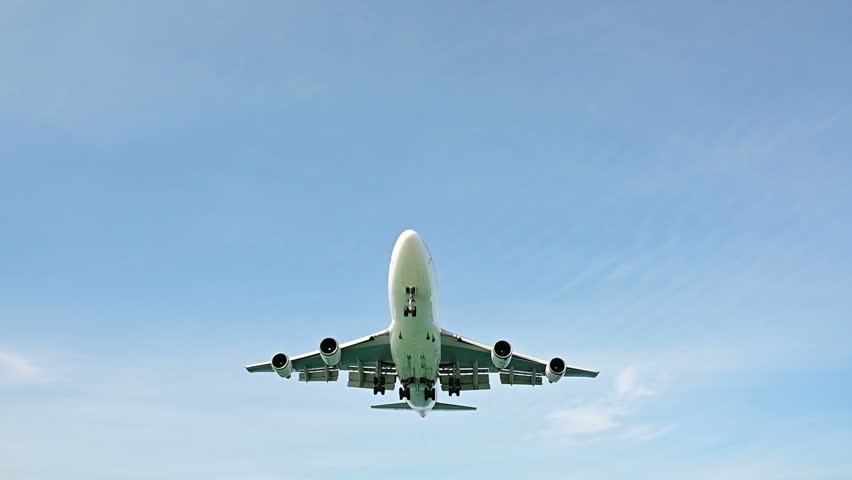 Jumbo Jet Airplane Flying Slow Stock Footage Video (100% Royalty-free ...