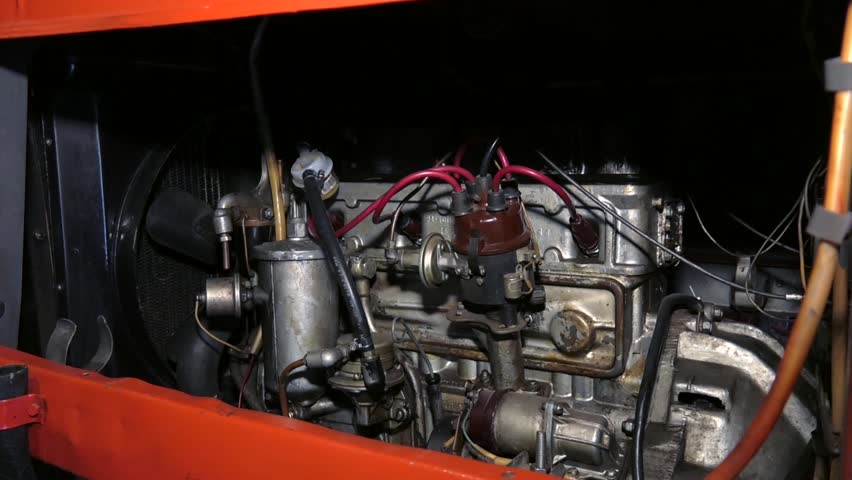 gasoline 4-cylinder car engine old service Stock Footage Video (100% ...