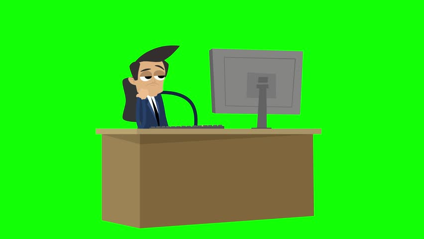 businessman bored work - cartoon animation Stock Footage Video (100% ...
