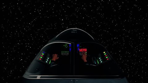 3d Synthwave Spaceship Through Stars Vj Stock Footage Video (100% ...