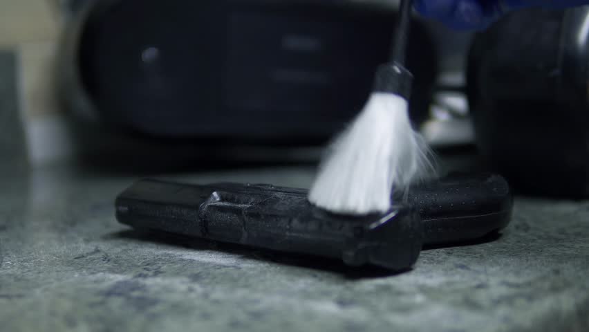 csi dust gun fingerprints crime scene Stock Footage Video (100% Royalty ...