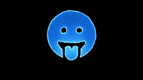 Liquid Symbol Grin Tongue Appears Water Stock Footage Video (100% ...