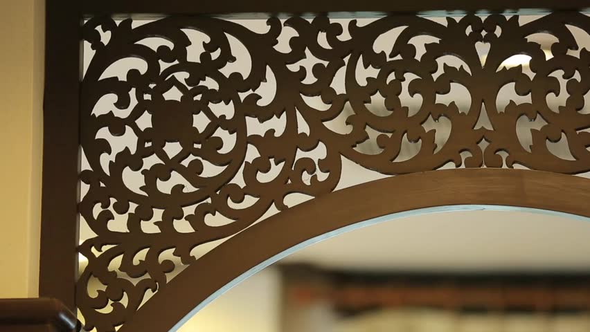 stencil wood pattern perforated design fretwork Stock Footage Video ...