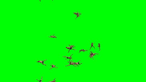 Group People Falling On Green Screen Stock Footage Video (100% Royalty ...