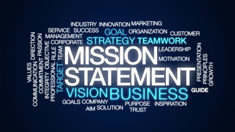 Mission Statement Animated Word Cloud Kinetic Stock Footage Video (100% ...