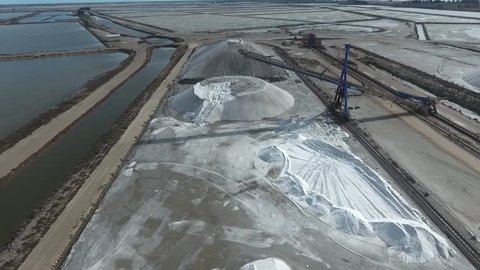 Industrial Extraction Salt Salt Warehouse Conveyor Stock Footage Video ...