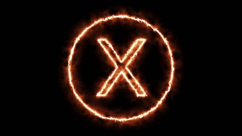 Burning Fire Alphabet Letter X Circle Stock Footage Video (100% Royalty ...