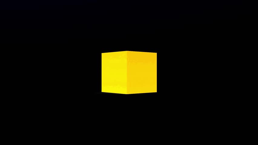 yellow cube box on black background Stock Footage Video (100% Royalty ...