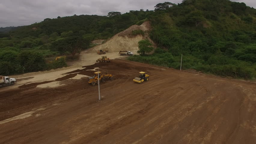 heavy equipment works flatten land remove Stock Footage Video (100% ...