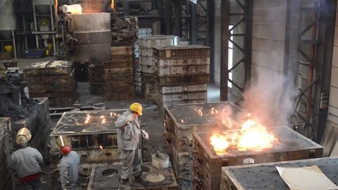 Group Workers Foundry Melting Furnace Production Stock Photo 794745892 ...