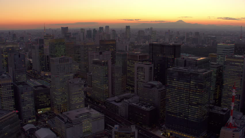 Tokyo, Japan Circa-2018. Flying Over Stock Footage Video (100% Royalty ...
