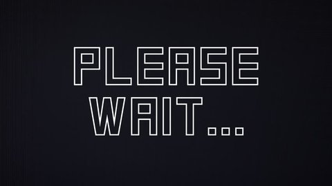 Wireframe Animated Text Please Wait Spinning Stock Footage Video (100% ...