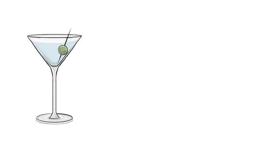 Cute Animation of a Martini Stock Footage Video (100% Royalty-free ...