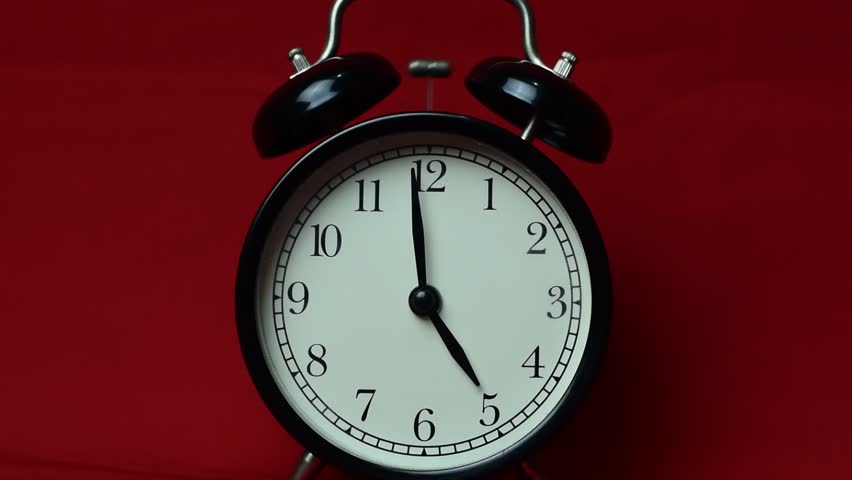 Clock Ringing to 5 Oclock Stock Footage Video (100% Royalty-free ...