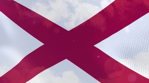 Alabama Realistic Closeup Flag Animation Perfect Stock Footage Video ...