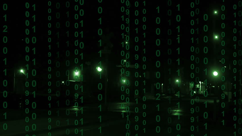 binary computer code scrolling over railroad Stock Footage Video (100% ...