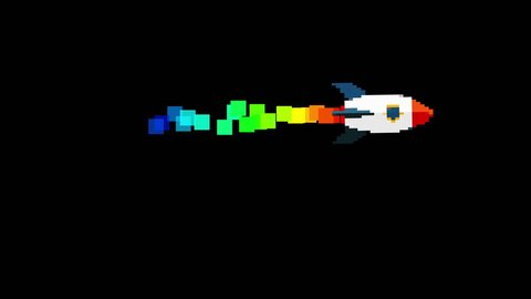 Pixel Art Style Rocket Animated Background Stock Footage Video (100% ...