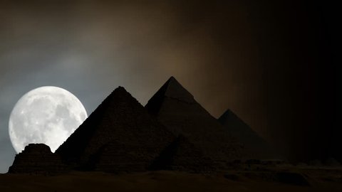 pyramids night moon above Stock Footage Video (100% Royalty-free ...