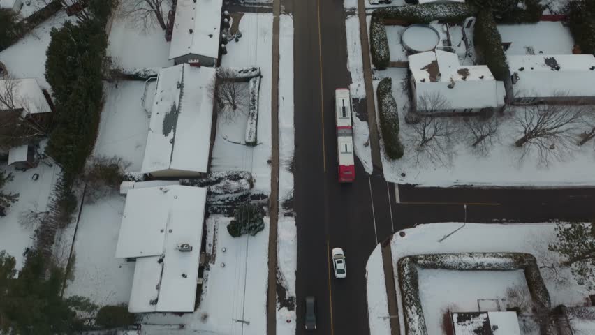 aerial footage looking down bus rising Stock Footage Video (100% ...