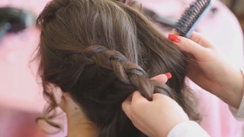 Stylist Making Hair Style Woman Stock Footage Video (100% Royalty-free ...