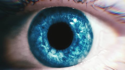 Zooming Eye Pupil Closeup Animation Blue Stock Footage Video (100% ...