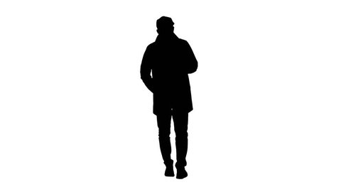 silhouette walking man pointing explaining something Stock Footage ...