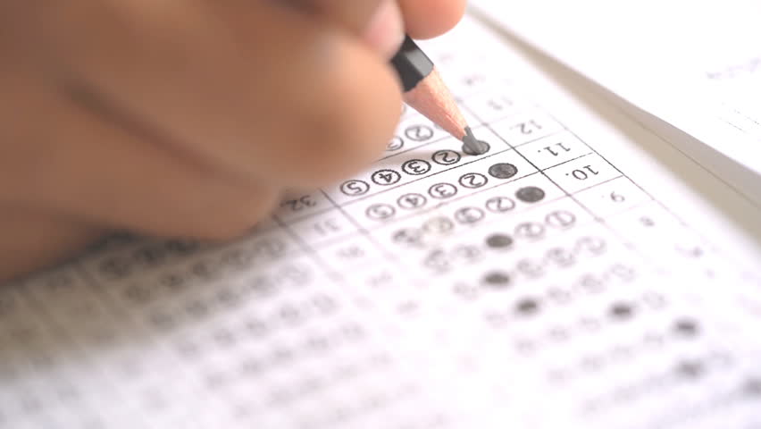 test exam concept pencil writing answer Stock Footage Video (100% ...