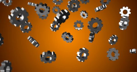 Gear Icon 3d Falling Slow Motion Stock Footage Video (100% Royalty-free ...