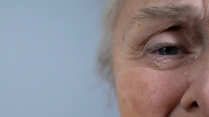 unhappy crying wrinkled senior female looking Stock Footage Video (100% ...