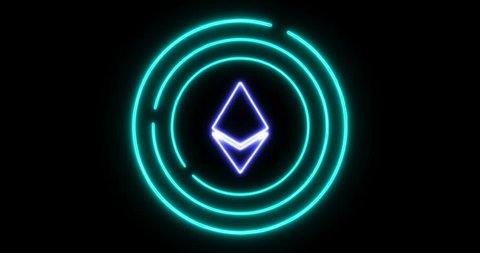 Glowing Symbol Ethereum Eth Cryptocurrency Spinning Stock Footage Video ...