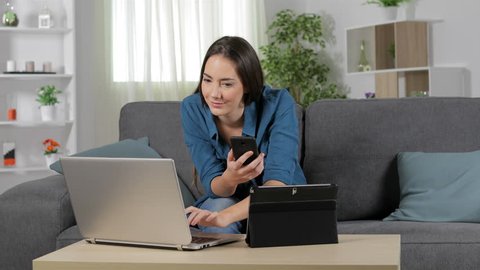 People using multiple devices Stock Video Footage - 4K and HD Video ...